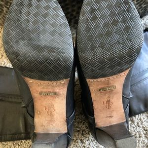 Cole Haan | Shoes | Coke Haan Nike Air Black Platform Knee Zip Boots ...